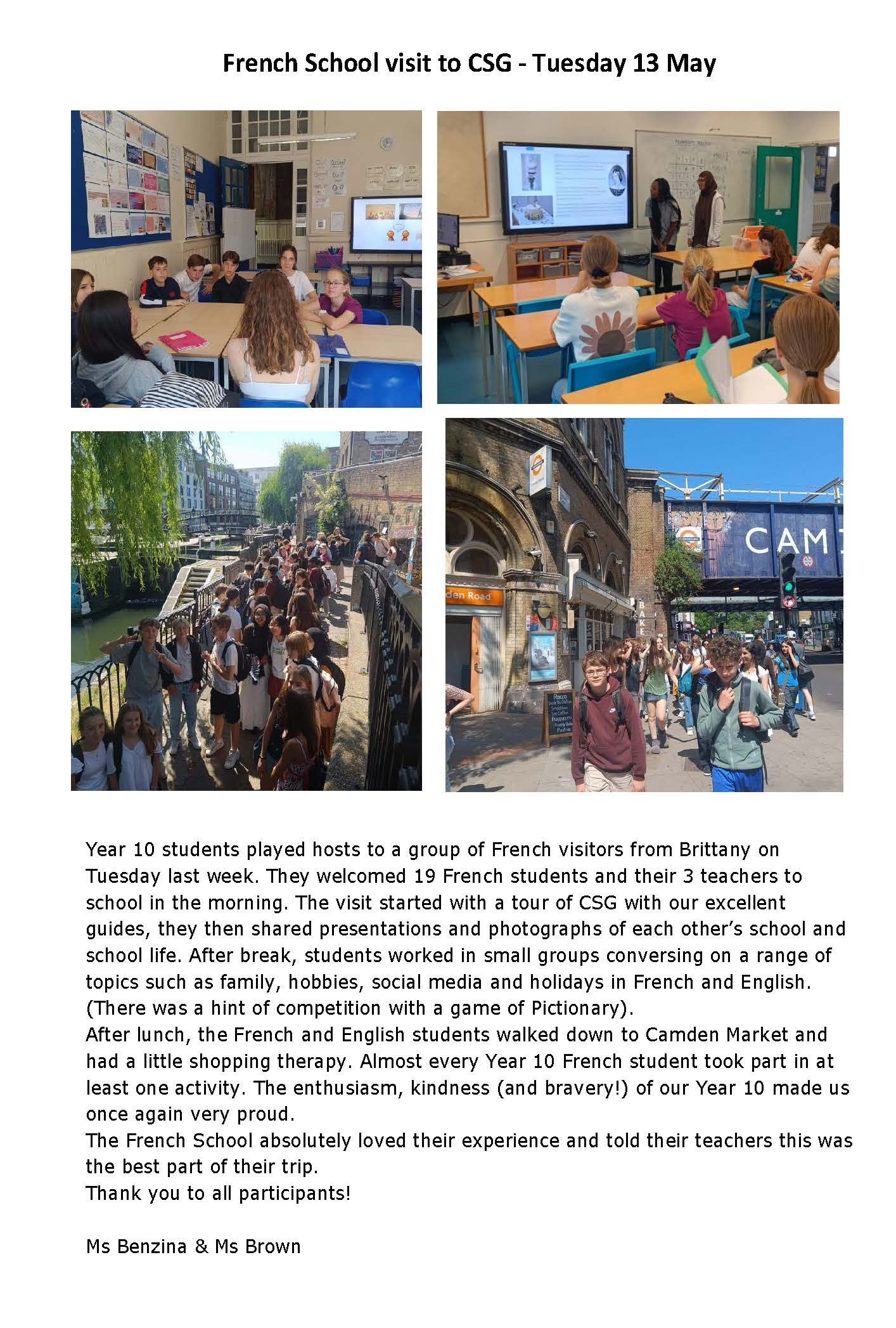 The Camden School for Girls Parent Portal - Friday News - 23 May 2025